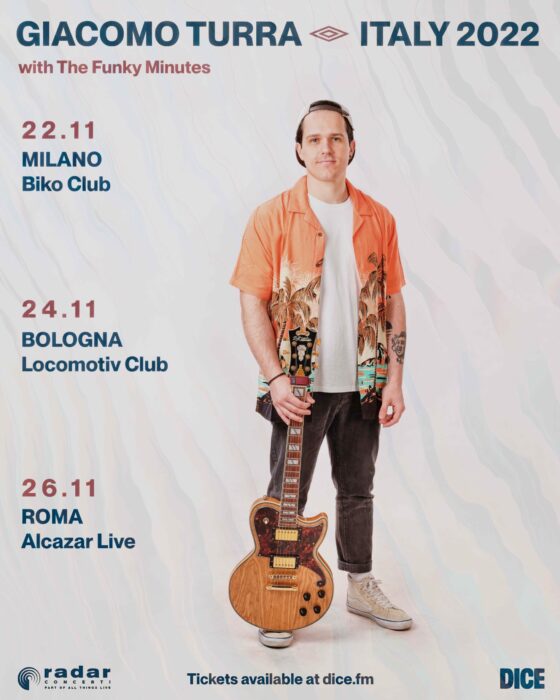 Giacomo Turra with The Funky Minutes in tour a novembre