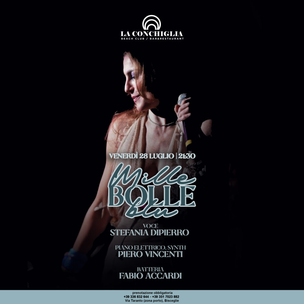 Mille Bolle Blu, Stefania Dipierro in concerto al lido La Conchiglia ...